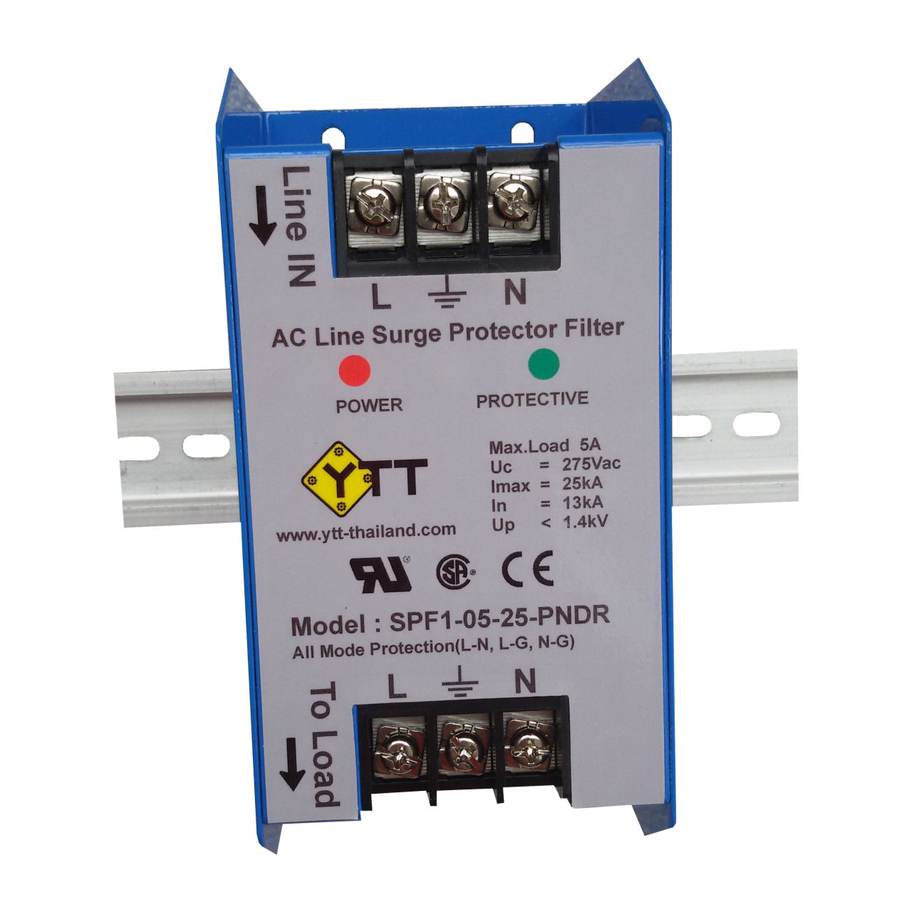 รุ่น SPF1-05-25-PNDR - เครื่องป้องกันไฟกระโชก กันฟ้าผ่า