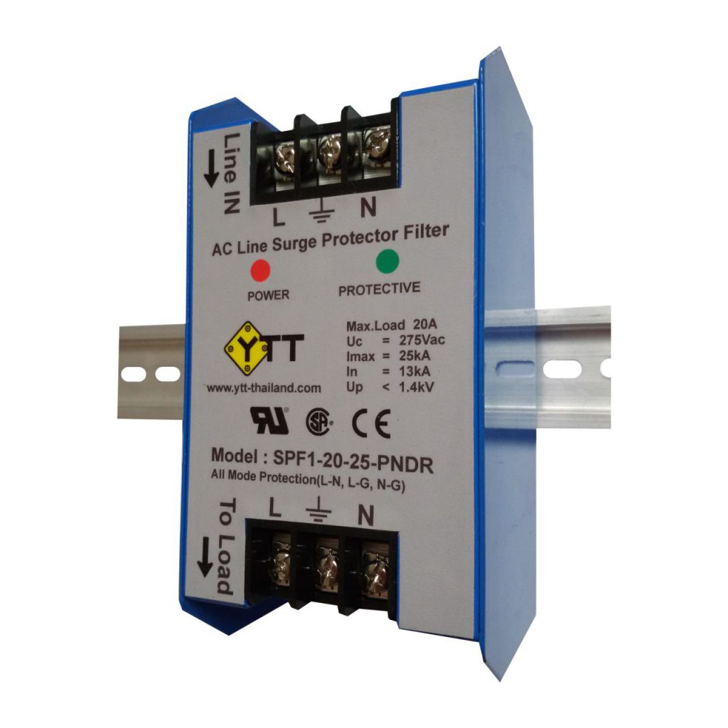 รุ่น SPF1-20-25-PNDR - เครื่องป้องกันไฟกระโชก กันฟ้าผ่า